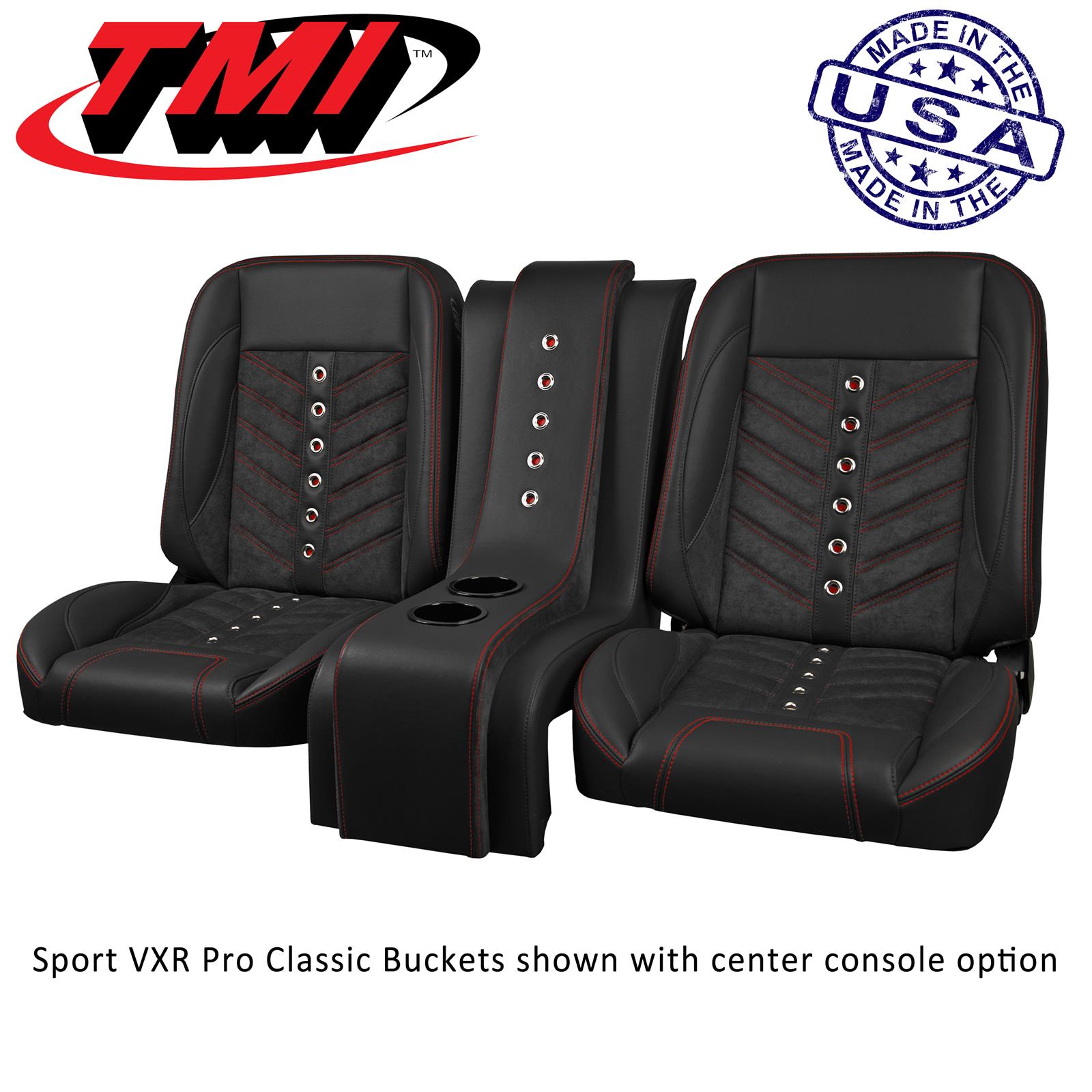TMI Products 47-9710-6525-99-BKS-SGBK TMI Pro-Classic Sport VXR Series Bucket Seats | Summit Racing