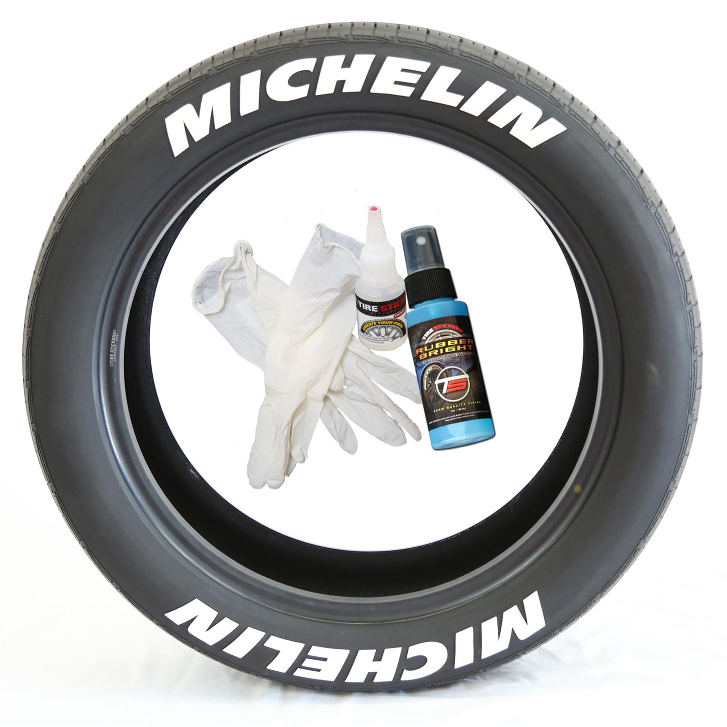 Tire Stickers MICHELIN-75-4-W Tire Stickers Pre-Curved Permanent Raised ...