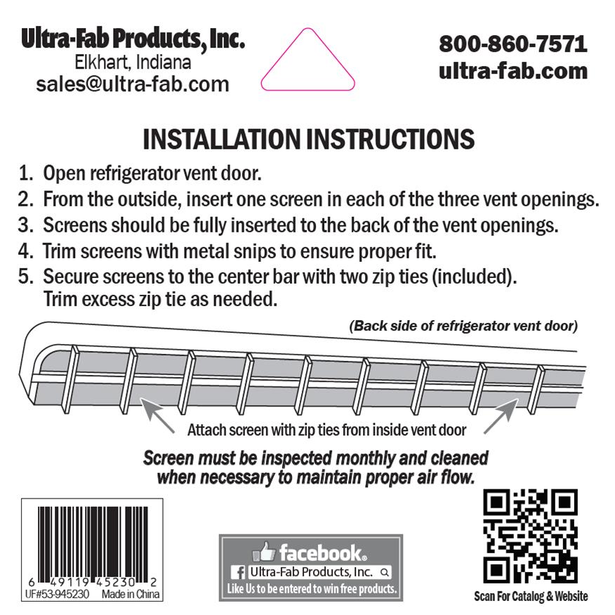 Ultra-Fab Products 53-945230 Ultra-Fab Products Bug Stopper Insect ...