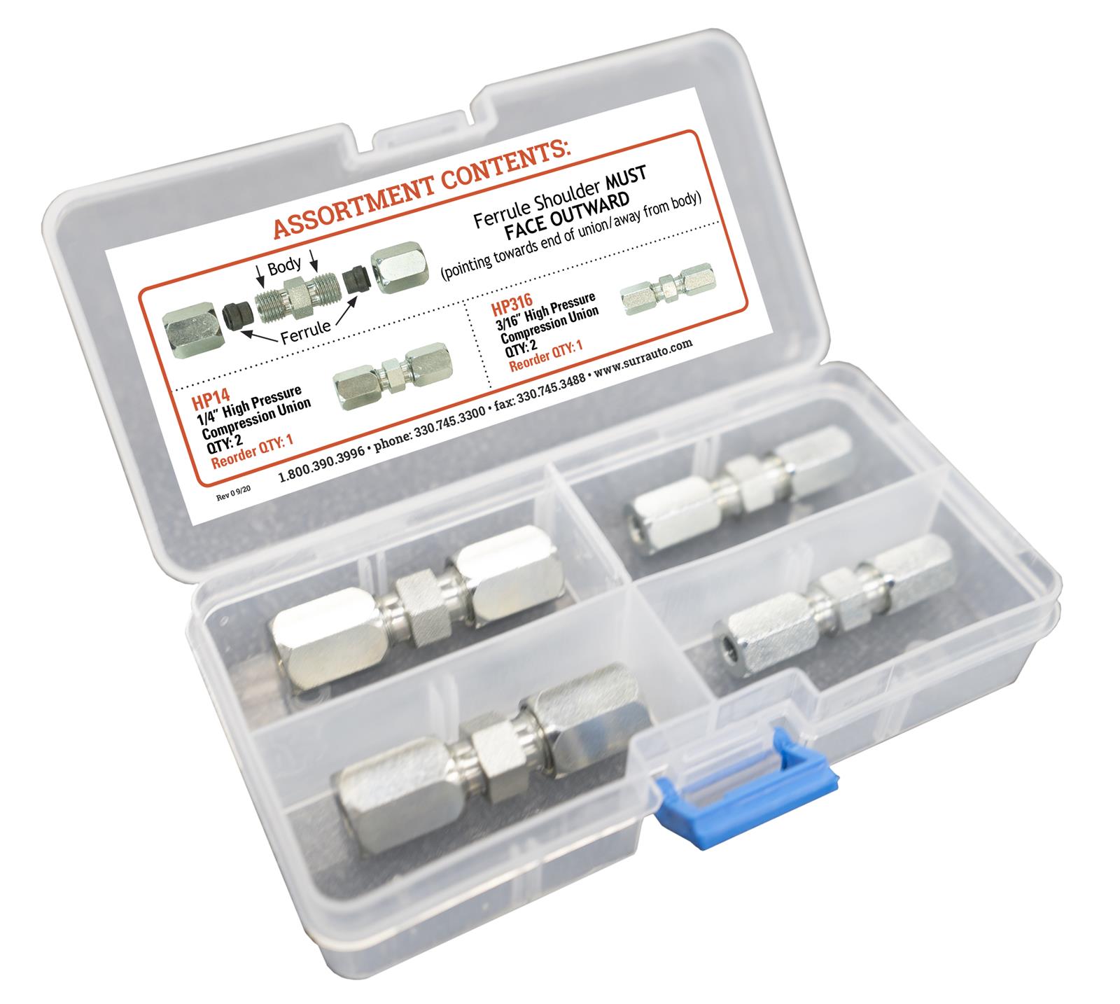 S.U.R.&R. HP200 S.U.R.&R. High Pressure Compression Union Assortments ...