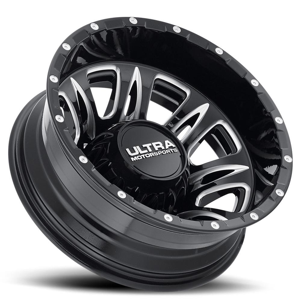 Ultra Wheel 049 Predator Dually Gloss Black Wheels with Milled Accents ...