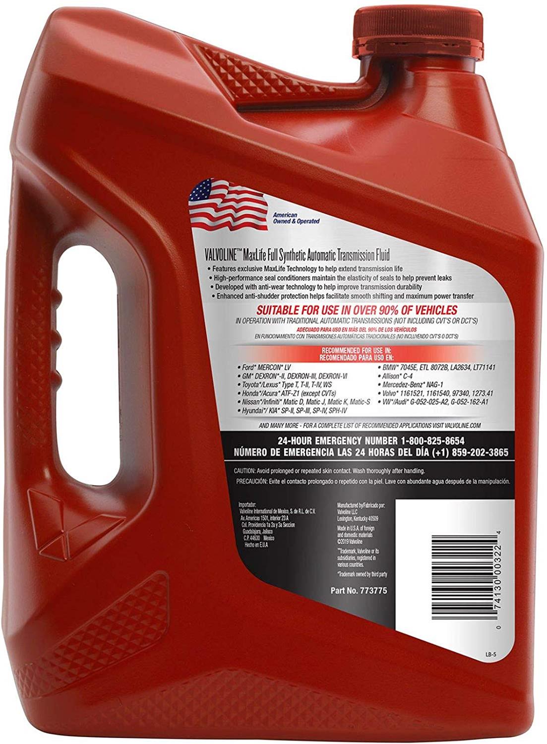Valvoline 773775-3 Valvoline MaxLife Multi-Vehicle ATF Transmission ...