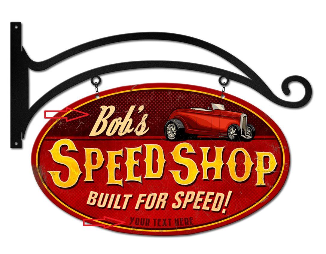 Summit Gifts PV022 Double-Sided Personalized Speed Shop Sign | Summit ...