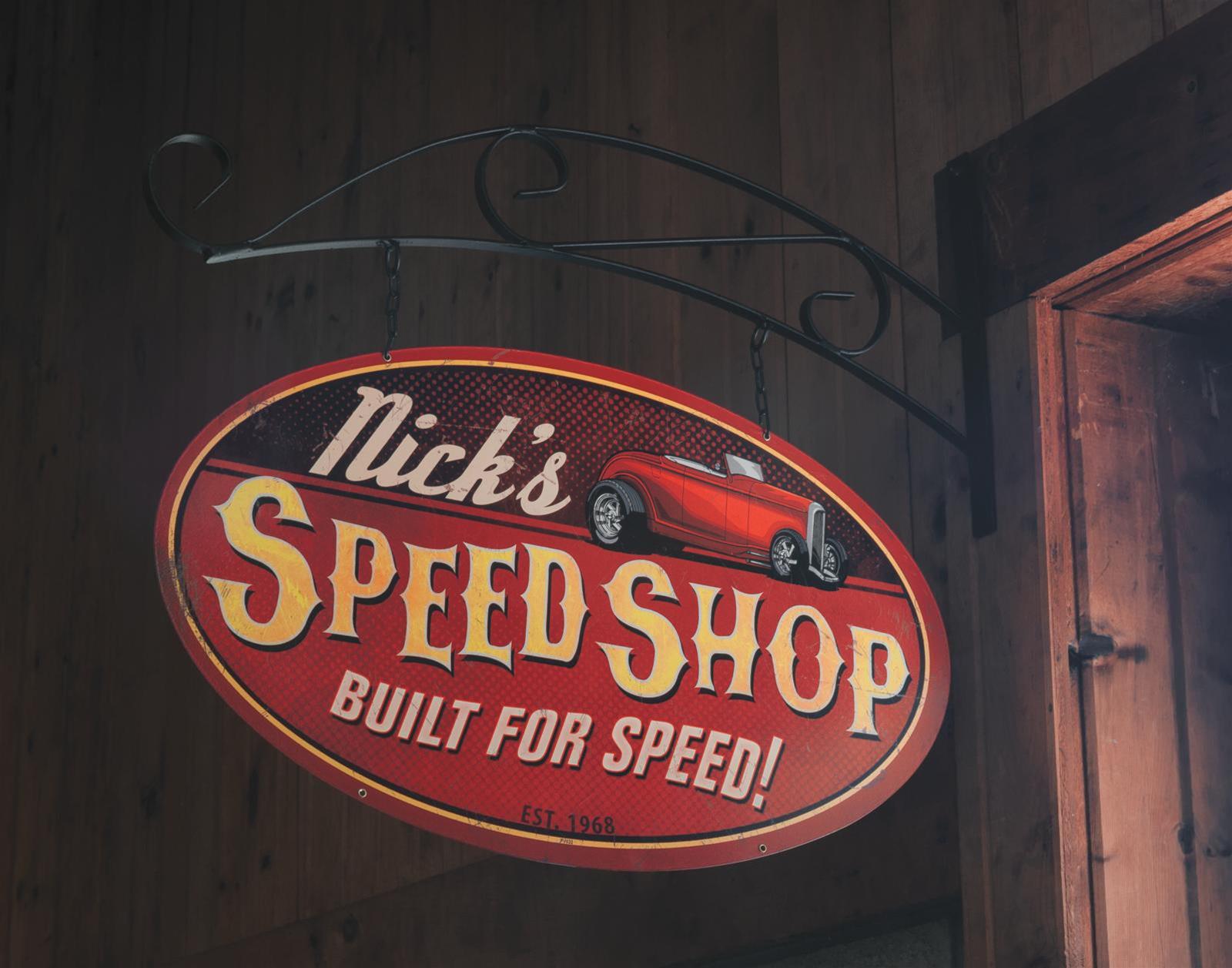 Summit Gifts PV022 Double-Sided Personalized Speed Shop Sign | Summit ...