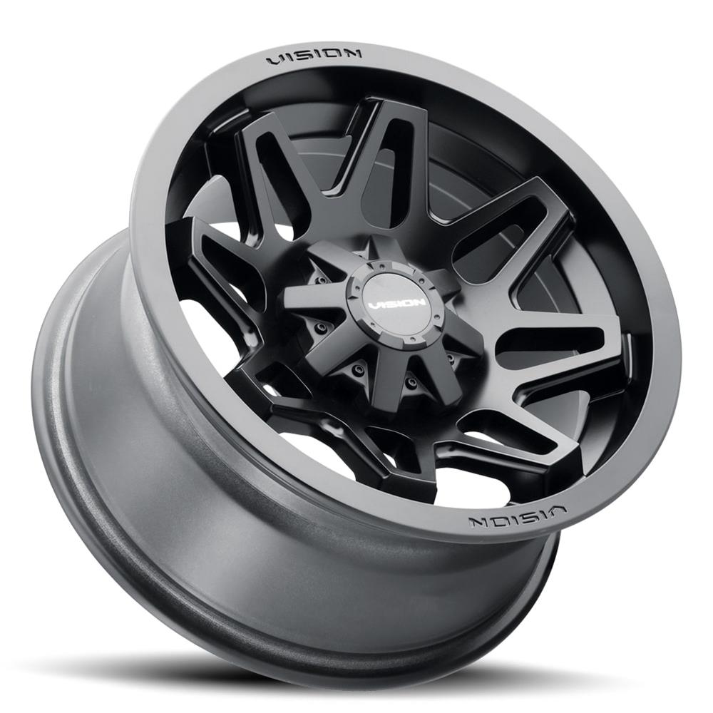 Vision Wheel 416-128156MB4 Vision UTV 416 Se7en Matte Black Wheels ...
