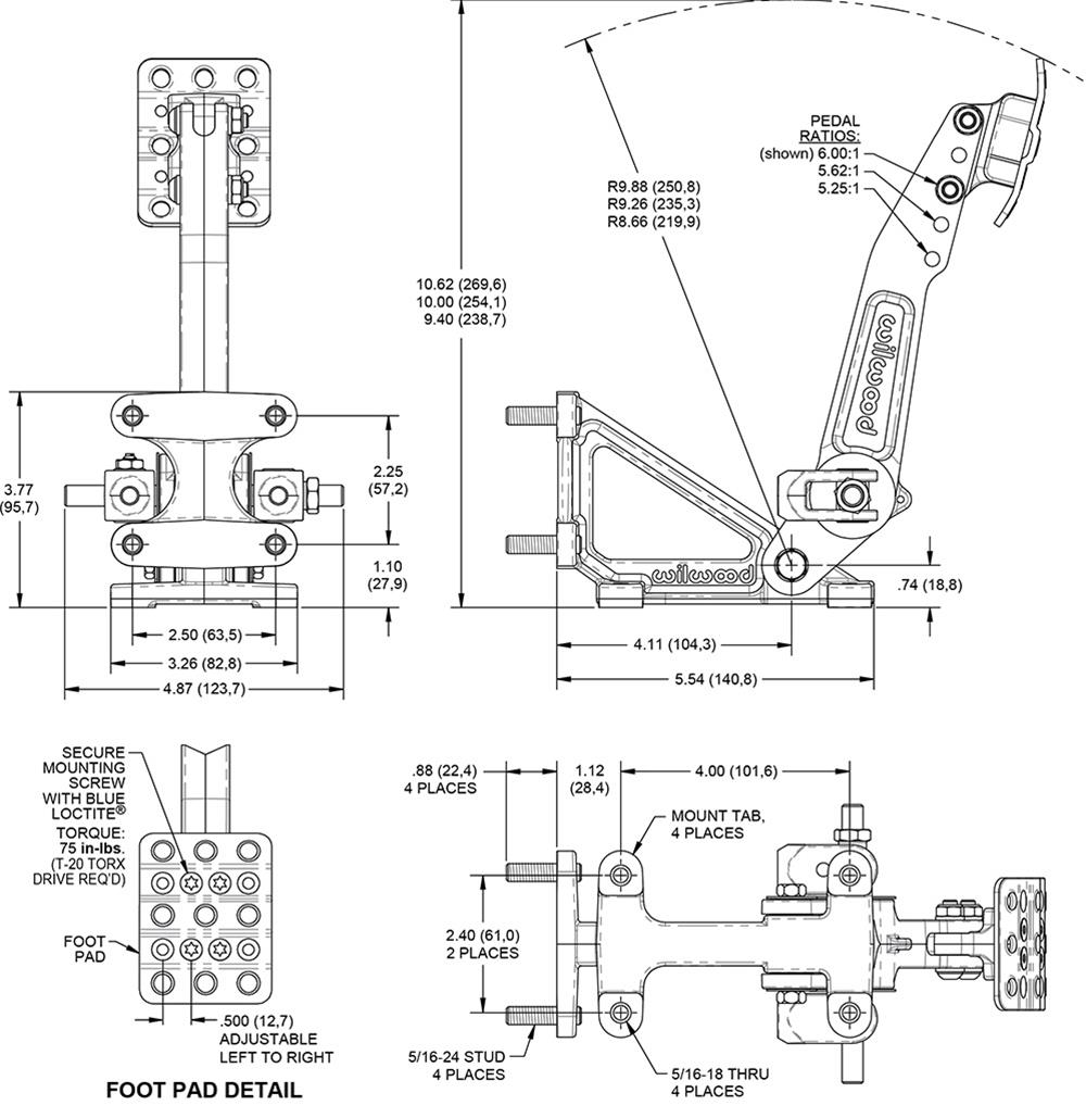 Wilwood Disc Brakes 340-16376 Wilwood Brake Pedal Assemblies | Summit ...