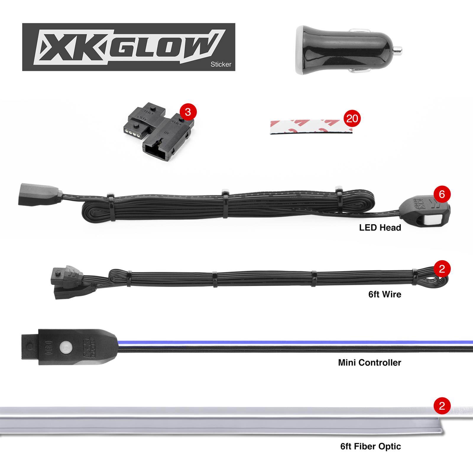 XK Glow XK-FO-ADV XK Glow XKchrome Fiber-Optic LED Accent Light Kits | Summit Racing